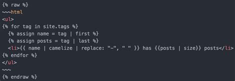 Writing Liquid Template In Markdown Code Blocks With Jekyll The Land Of Oz
