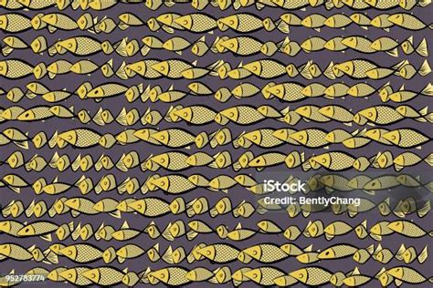 물고기 개념적 패턴의 추상 삽화입니다 효과 텍스쳐 손으로 그린 0명에 대한 스톡 벡터 아트 및 기타 이미지 0명 디자인 만화 Istock