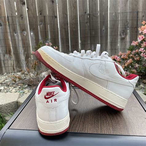 2005 Vintage Nike Air Force 1 Low Drum Roll White Red Gem