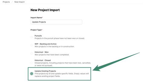 Update Existing Projects