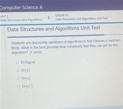 solved computer science aunit 3lesson 15data structures and