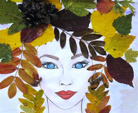 Поделка Девушка из листьев 100 фото идей