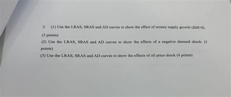Solved 1 ﻿use The Lras Sras And Ad Curves To Show The