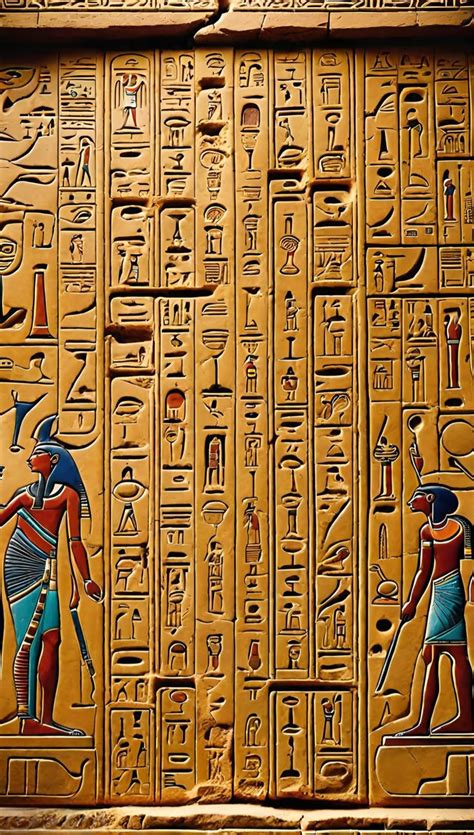 Ancient Egyptian Hieroglyphics Wallpaper Digital Art Design