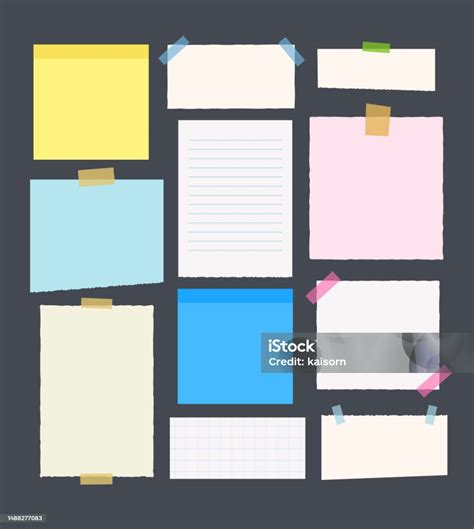 스티커 메모와 찢어진된 종이 시트 고립 된 배경 설정 합니다 0명에 대한 스톡 벡터 아트 및 기타 이미지 0명 가장자리 개체 그룹 Istock
