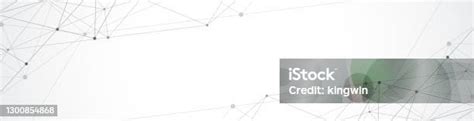 추상적 기하학적 배경과 점과 선을 연결하는 웹 사이트 헤더 또는 배너 디자인 글로벌 네트워크 연결 텍스트에 대한 주부 배경과