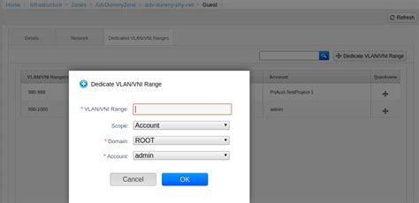 dedicated vlan vni range tab and form · issue 129 · apache cloudstack