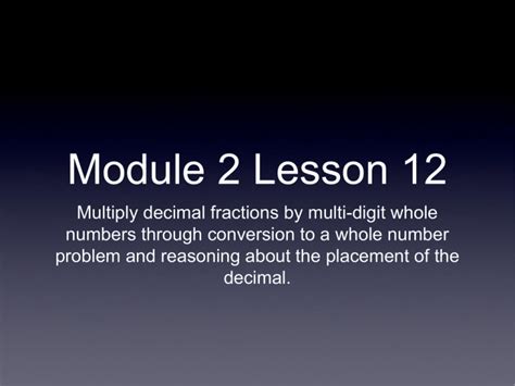 Math Module 2 Lesson 12