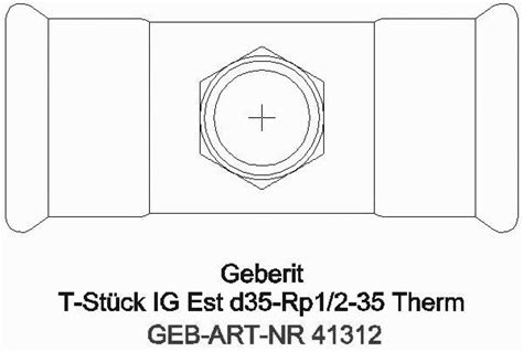 Cad Detail Ge Mapress Therm T Stück Mit Ig D28 Rp12 2841312g