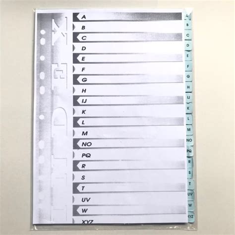 Index Divider A Z Character Set Sheets Gsm Paper Shopee Singapore