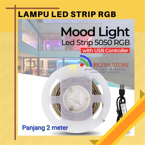 Jual Lampu Hias Rgb Lampu Led Strip Flexible Rgb Ip With Usb Controller Meter Shopee