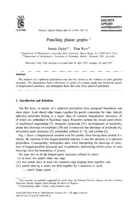 Pdf Panelling Planar Graphs Dokumentips