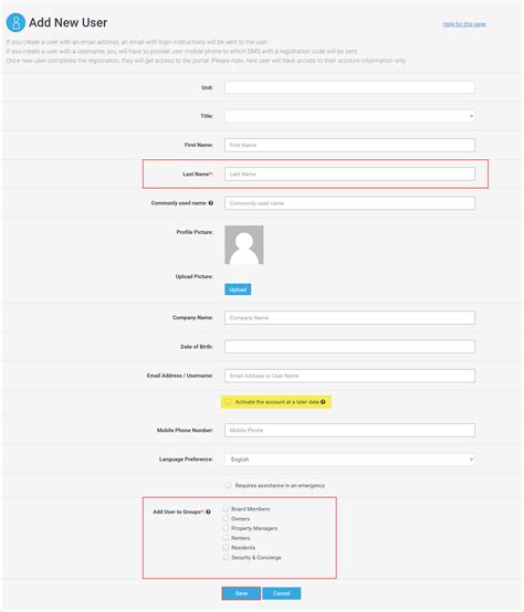 how to add a new user to the unit file condo control english