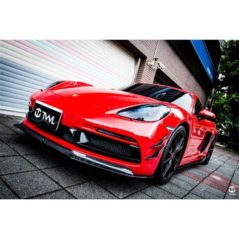 Twl台灣碳纖 全新porsche保時捷 718 Cayman Boxster Gts 真空石墨碳纖維卡夢風刀 定風翼 蝦皮購物