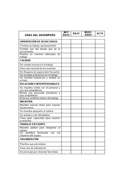 Ejemplo De Autoevaluación Pdf