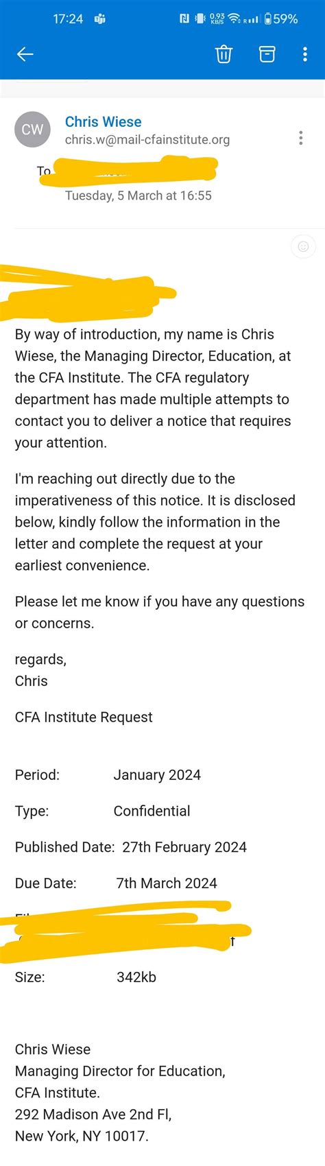 Cfa Email Scam R Cfa