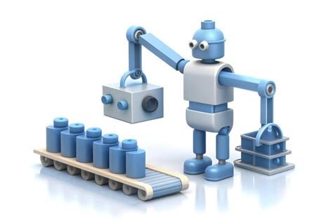 3d Ai Robot And Assembly Line Symbolize Integration Of Artificial Intelligence In Manufacturing