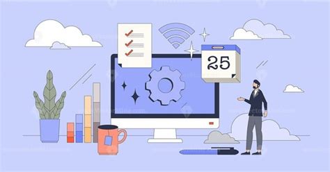 Management Software For Time Efficiency Tiny Person Neubrutalism