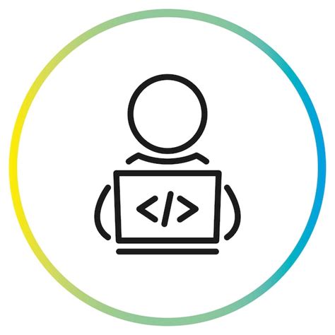 프로그래머 아이콘 터 프리미엄 벡터