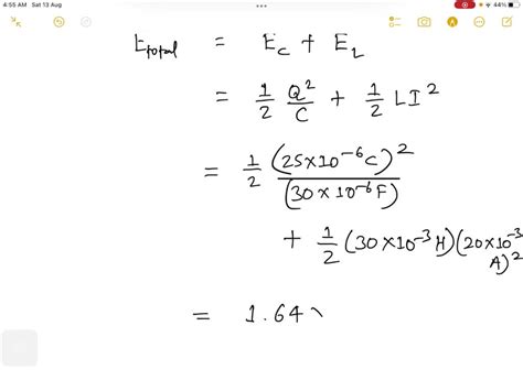 Solved An Lc Circuit Has A Capacitance Of 30 Î¼f Microfarads And An
