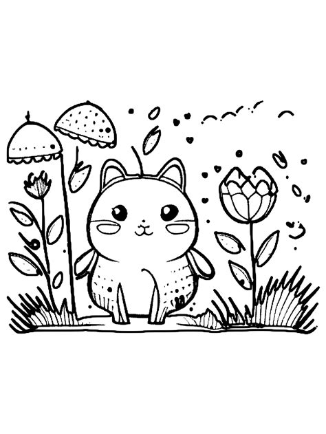 Cute Spring Animation Coloring Page · Creative Fabrica