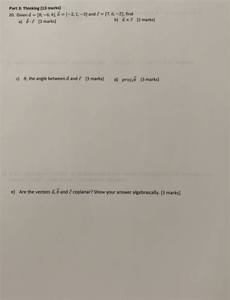 Solved Part Thinking Marks Given A Chegg Com