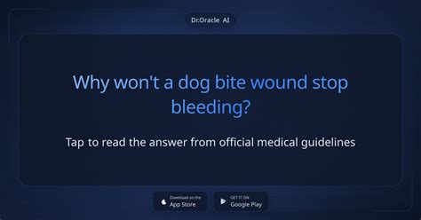 Why Wont A Dog Bite Wound Stop Bleeding