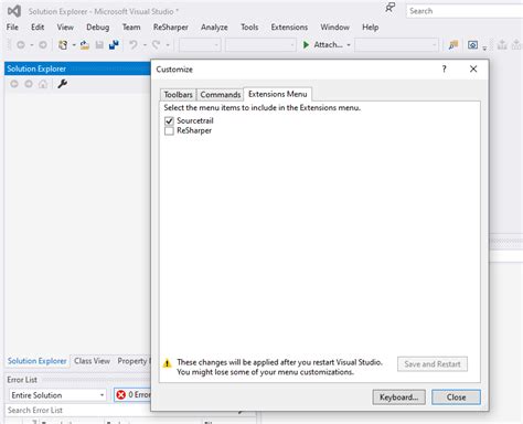 How To Move Resharper Menu Back Top Main Menu Bar In Vs 2019 Resharper Support Jetbrains