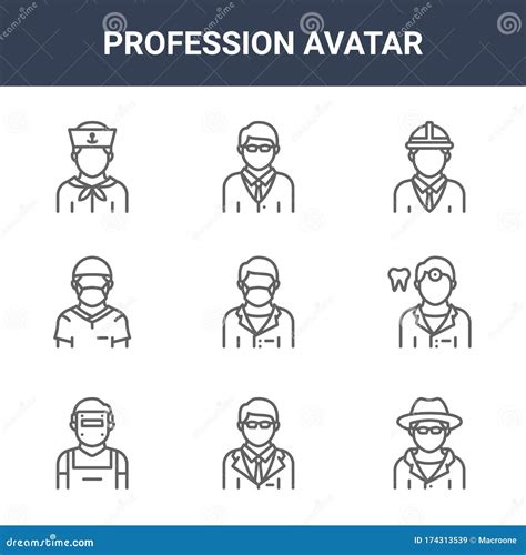 9 Profession Avatar Icons Pack Trendy Profession Avatar Icons On White Background Stock Vector