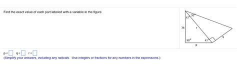 Solved Find The Exact Value Of Each Part Labeled With A