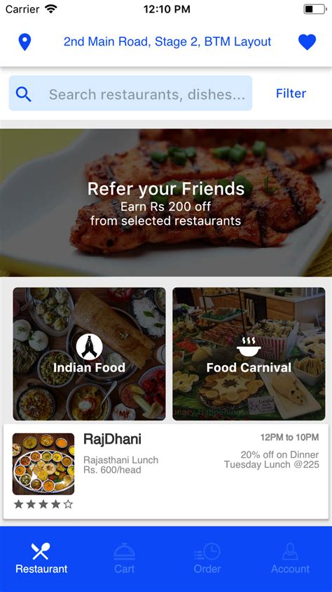 Screens · Flutter Food Ordering App