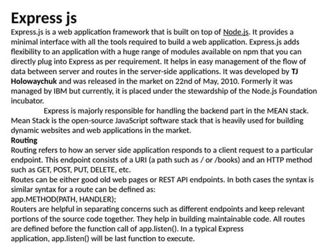 Nodejs Express Framework Ppt