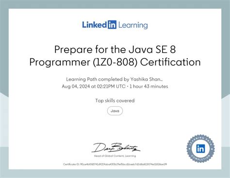 Yashika Shan On Linkedin Java Certification Linkedinlearning