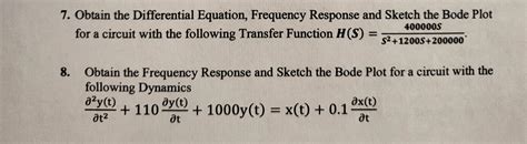 Solved 7 Obtain The Differential Equation Frequency