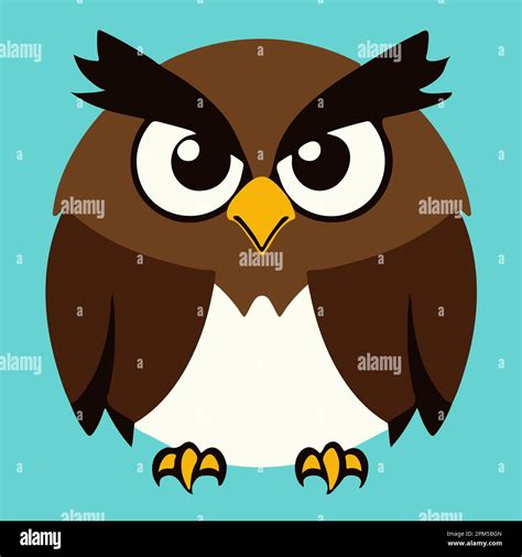 Owl Cartoon Vector Illustration Cute Cartoon Owl With Big Eyes Vector Illustration Stock