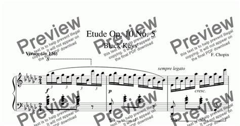Chopin Etude Op 10 No 5 Gb Major Black Keys Sheet Music Pdf File