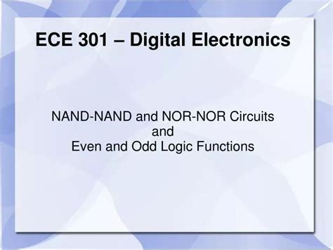 PPT ECE 301 Digital Electronics PowerPoint Presentation Free Download ID 4401274