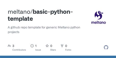 github meltano basic python template a github repo template for