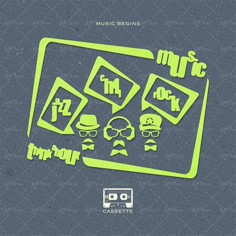 وکتور نوار کاست موزیک موسیقی آهنگ ابزار ذخیره سازی کلاسیک ایران طرح