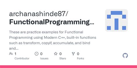 Github Archanashinde Functionalprogrammingincpp These Are Practice Examples For Functional