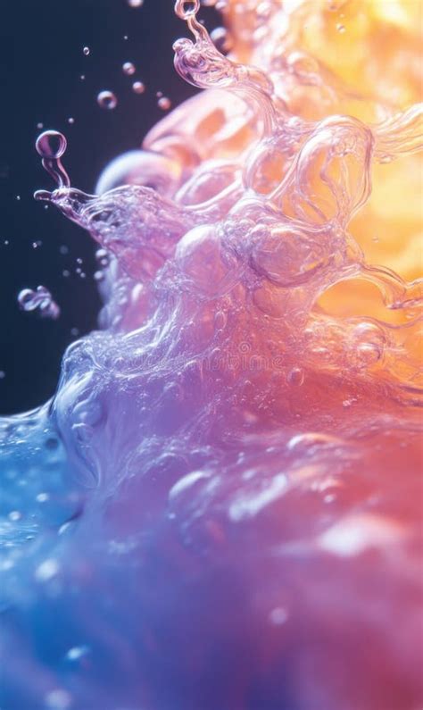 Colorful Water Splash With Vibrant Hues Creating A Dynamic Visual Effect Stock Illustration