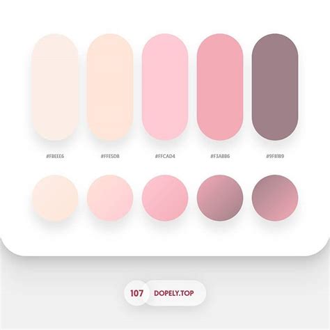Dopely Colors 107 Fbeee6 • Ffe5d8 • Ffcad4 • F3abb6 • 9f8189 Gradients Setting Rotatio