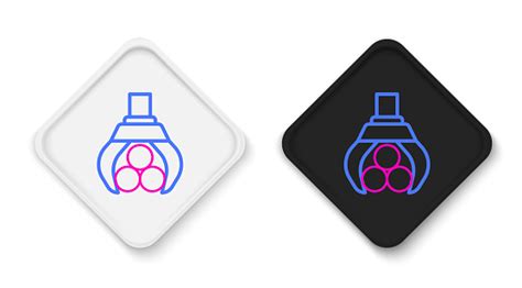 라인 그래플 크레인은 흰색 배경에 격리 된 로그 아이콘을 잡았다 산림 산업 목재 트렁크 목재 생산을위한 산업 크레인 다채로운 개요 개념 벡터 갈고리 발톱에 대한 스톡 벡터