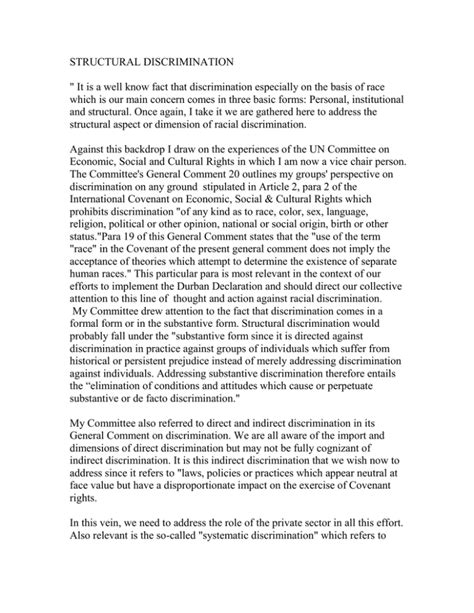 Structural Discrimination