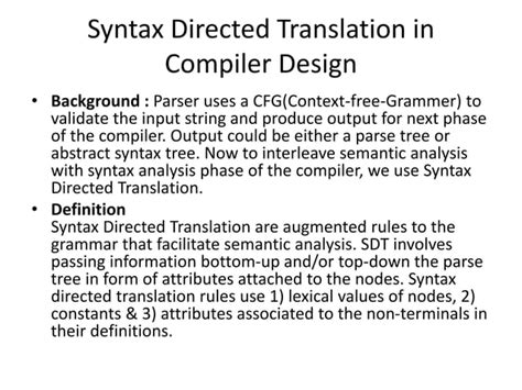 Compiler Design Project Pptx Programming Languages Computing