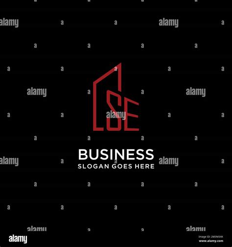 Se Initial Monogram With Building Logo Design Ideas Stock Vector Image