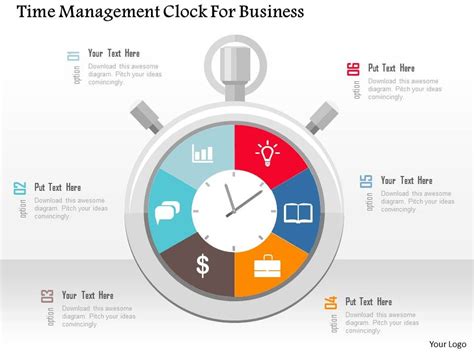 Time Management Clock For Business Flat Powerpoint Design PowerPoint Presentation Templates
