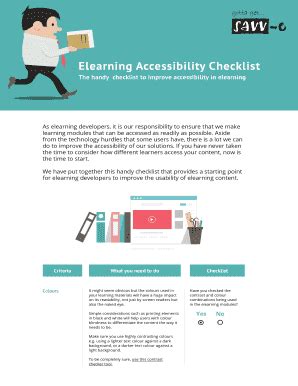 Fillable Online Elearning Accessibility Checklist Fax Email Print PdfFiller