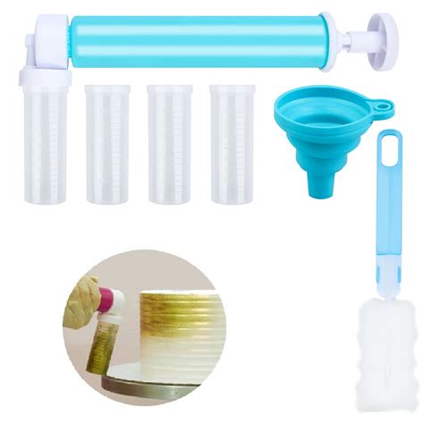 Juttira 케이크용 수동 에어브러시 플라스틱 손 케이크 반짝이