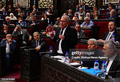 Syrian Prime Minister Hussein Arnous C Speaks During An Emergency News Photo Getty Images